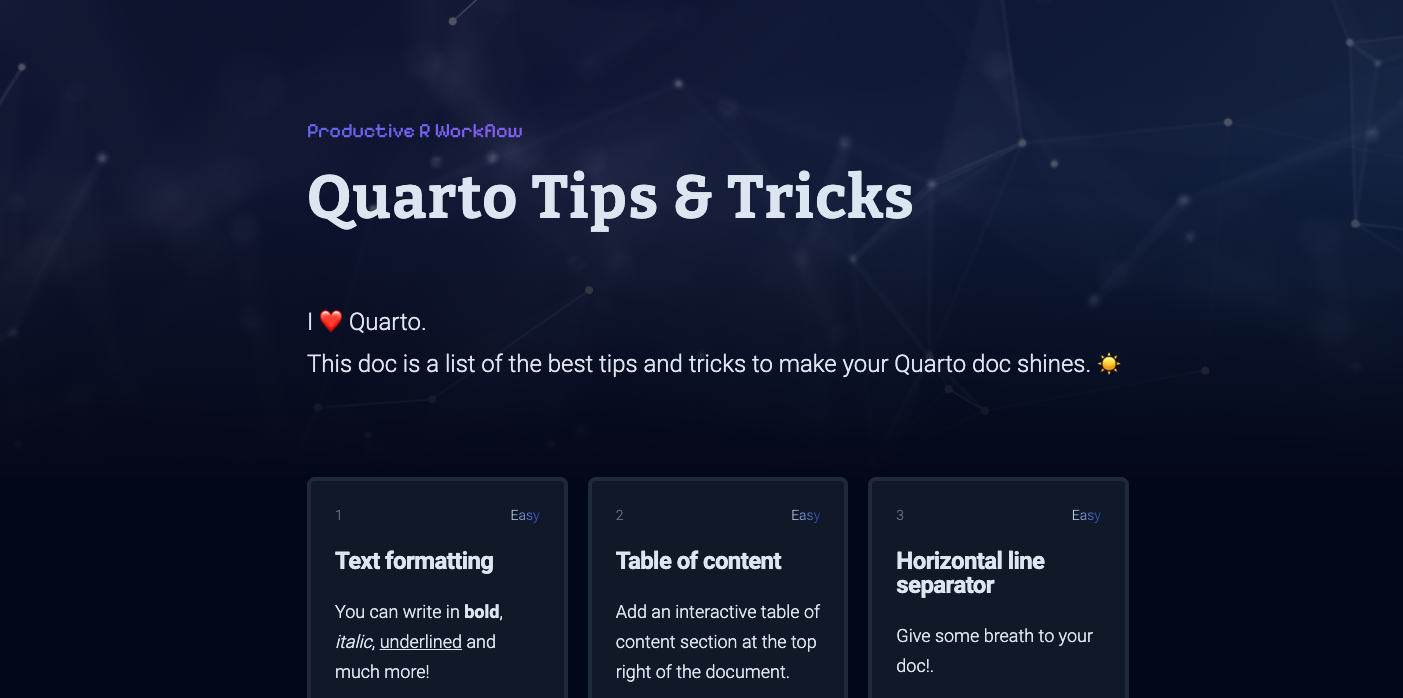 Quarto Tips and Tricks